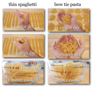 measuring pasta serving size | Gotta Eat, Can't Cook